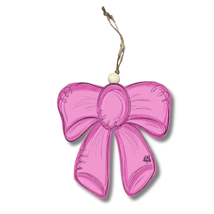 DK Designs DK O1052 Pink Bow Ornament – Piper Lillies Gift Shoppe