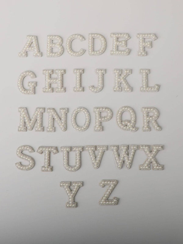 Viv&Lou VL PEARLx Monogram Pearl Alphabet Varsity Letter Patches A - Z ...