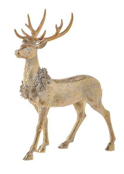 Raz Imports RZ 4211148x Gold Deer with Wreath, 16in - 2 Styles – Piper ...
