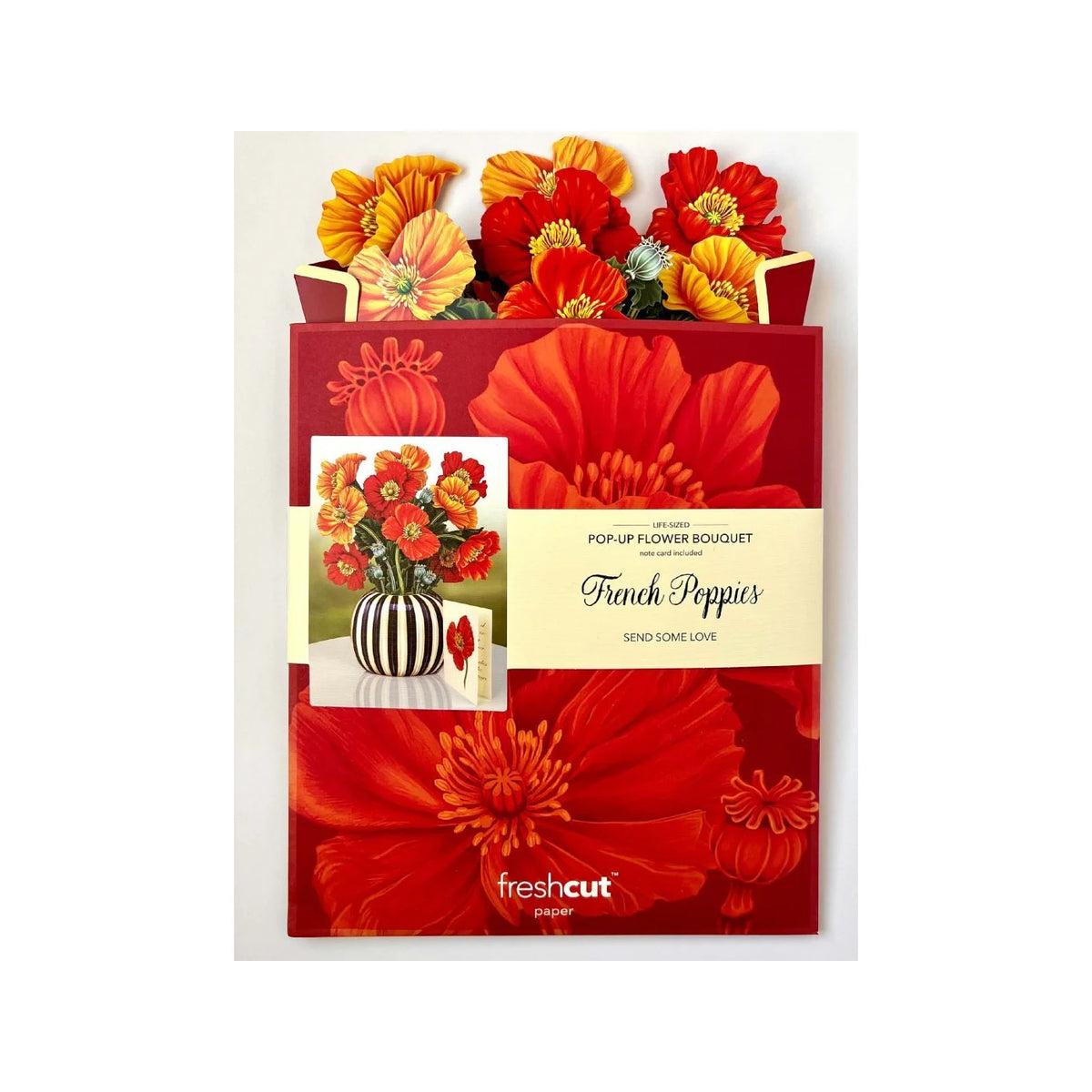 Freshcut Paper FP 3722 Paper Flower Bouquet French Poppies Greeting Ca ...